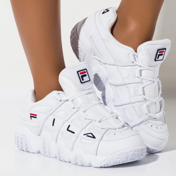 Fila | Shoes | Fila Leather White Platform Sneakers | Poshmark
